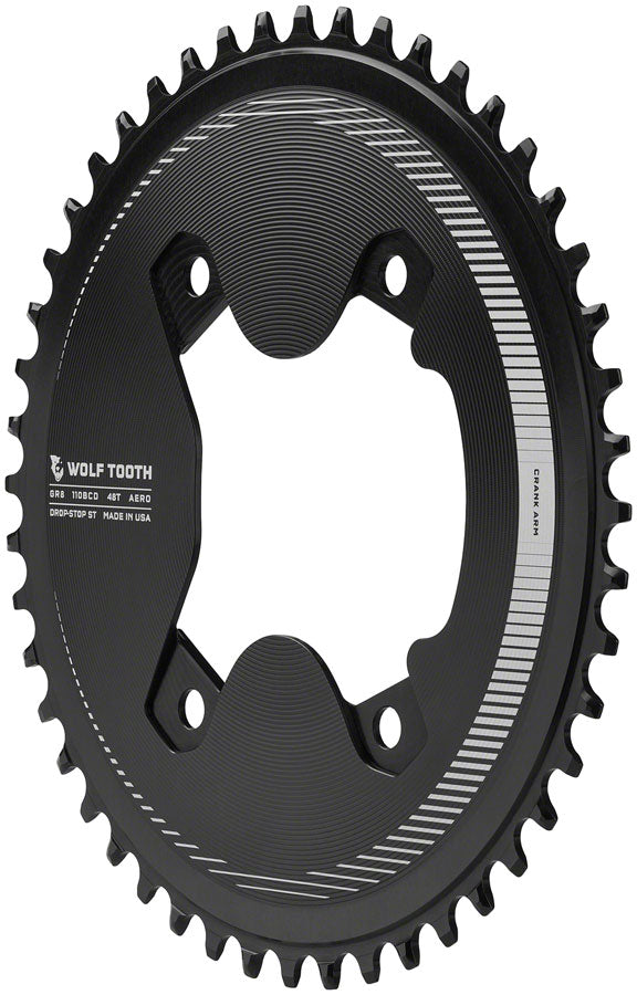 Wolf Tooth Aero 110 Asymmetric BCD Chainring - 48t, 110 Asymmetric BCD ...