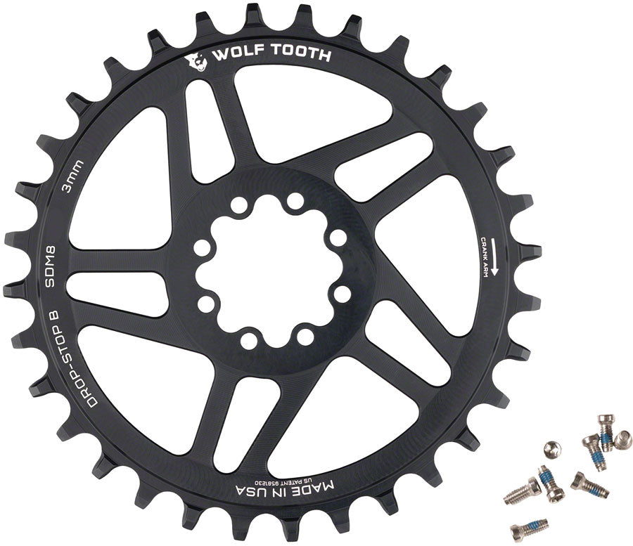 Wolf Tooth Direct Mount Chainring - 28t, SRAM Direct Mount, Drop-Stop B ...