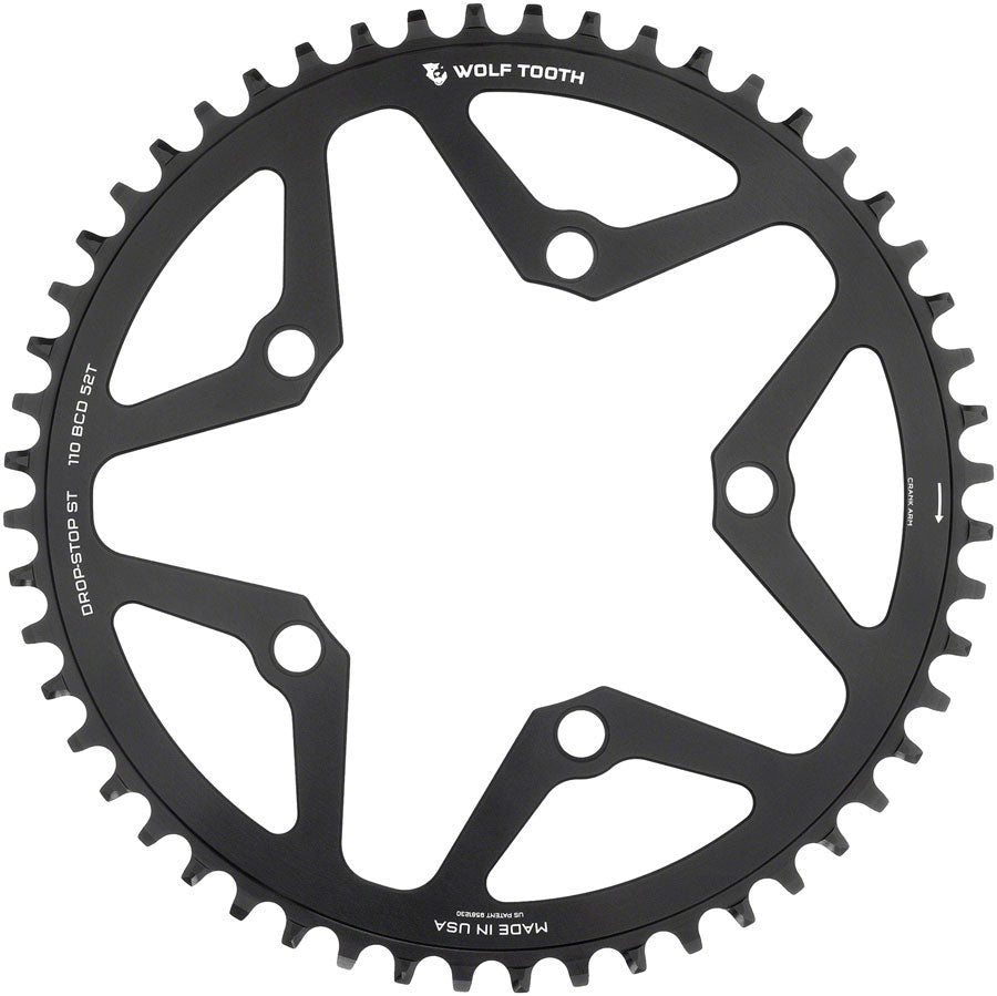 Wolf Tooth 110 BCD Gravel, CX and Road Chainring - 52t, 110 BCD, 5-Bolt ...