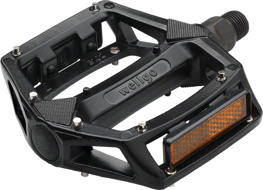 Wellgo B102 Pedals - Platform, Aluminum, 9/16", Black – Velo Mine