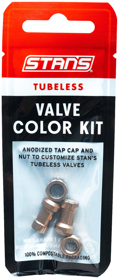 Stan's Tubeless Valve Stem Cap Color Kit - Copper, Pair – Velo Mine