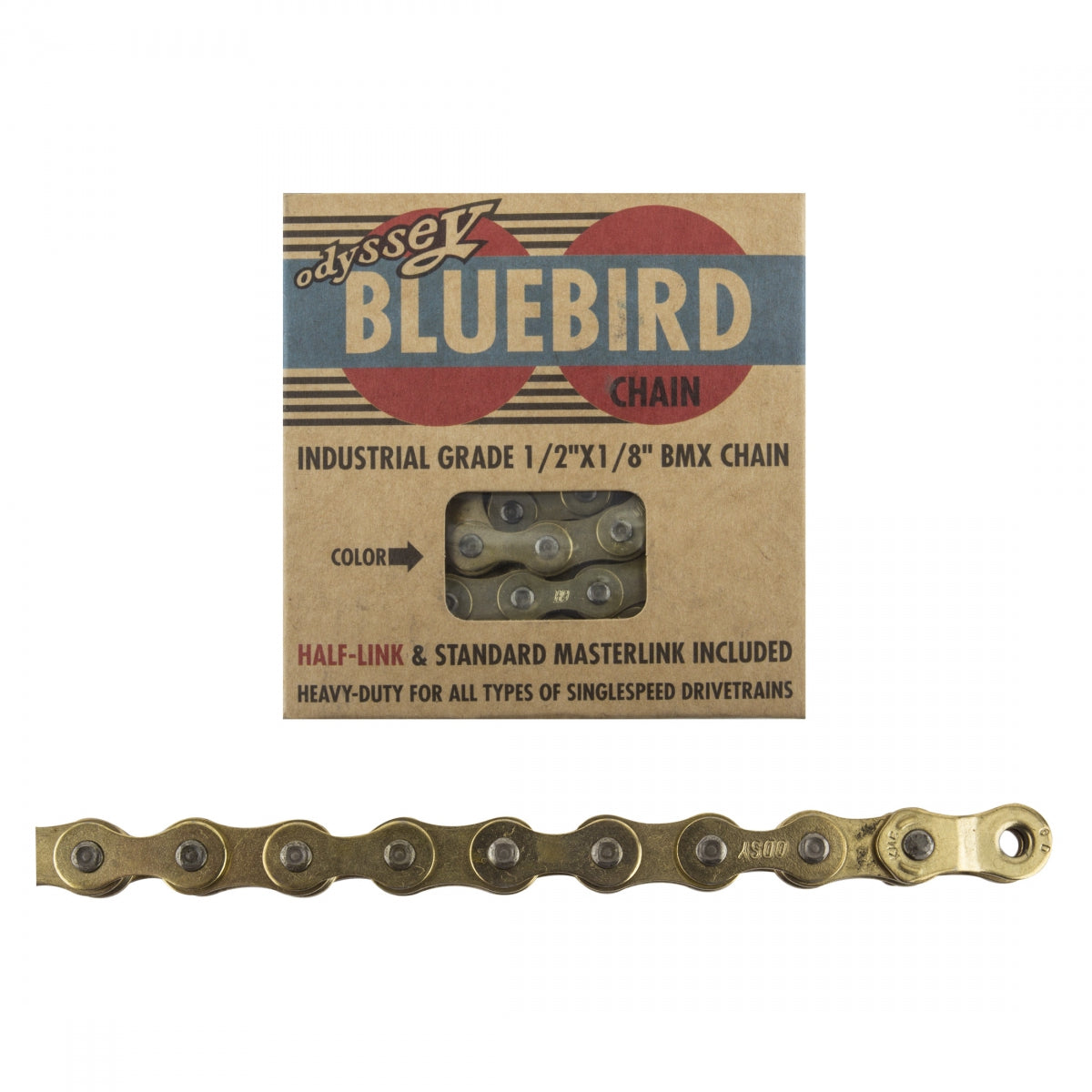 Odyssey Bluebird Chain with Half Link, Single-Speed, 1/2" x 1/8", Gold ...