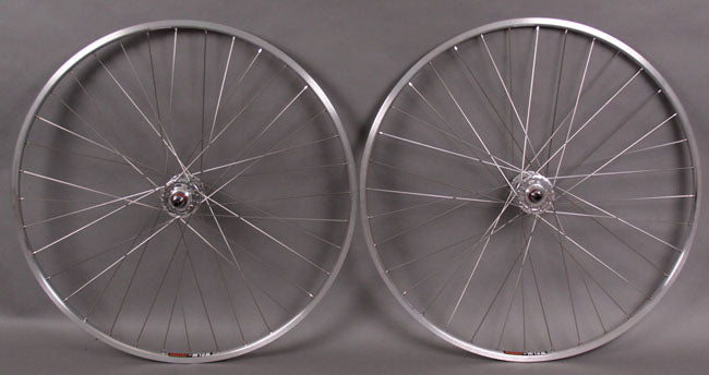 Sun M13 Polished silver rims Formula fixed gear track hubs wheelset 36 ...