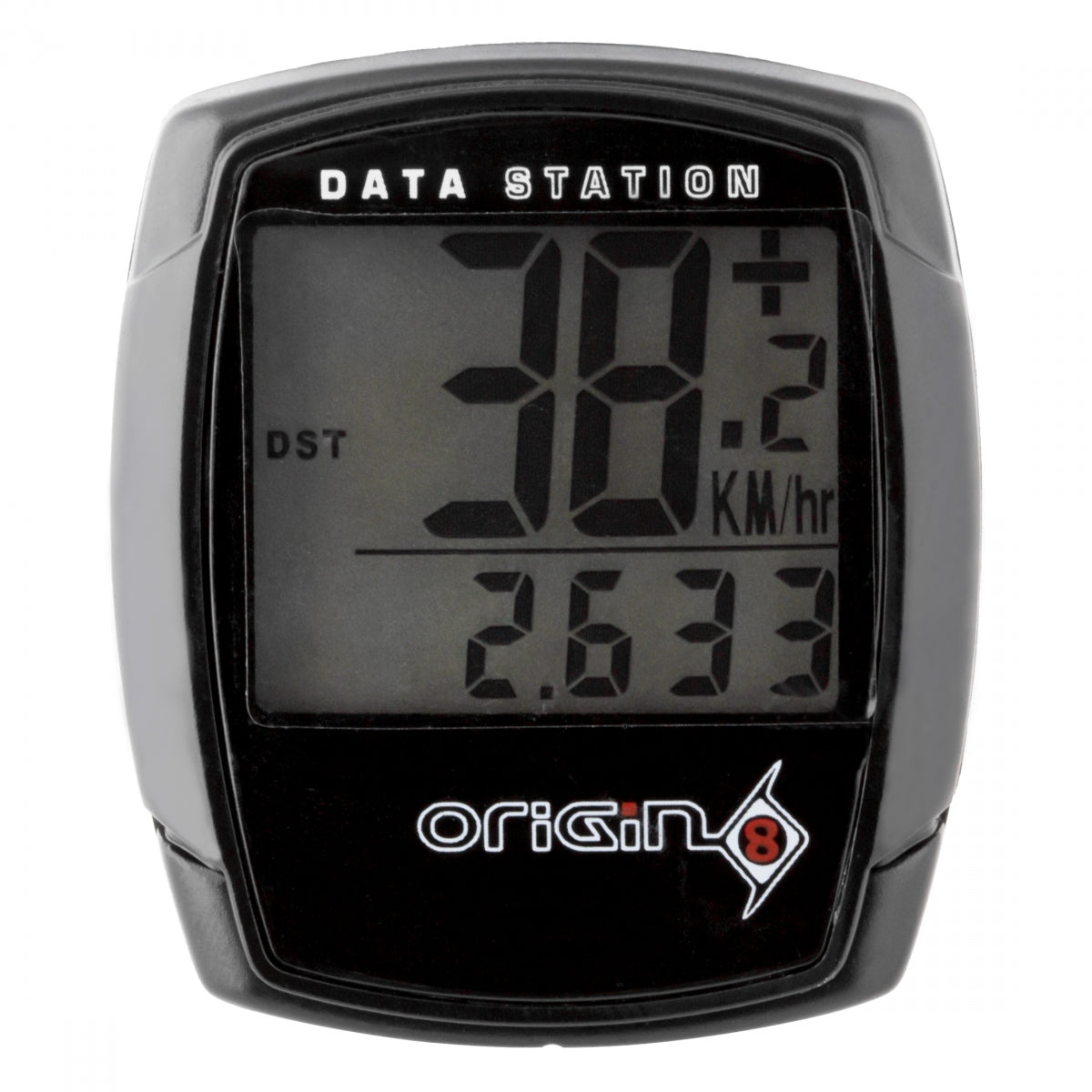 Origin8 Data Station 8F Wired Cyclocomputer, Silver/Black – Velo Mine