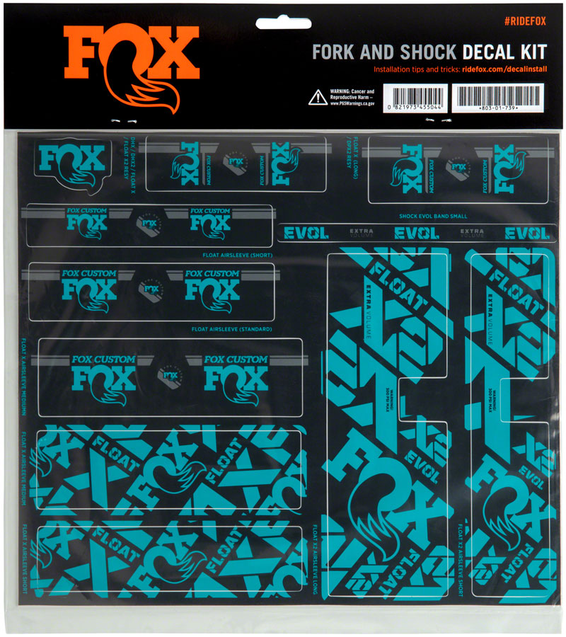 FOX Fork and Shock Decal Kit - Turquoise – Velo Mine