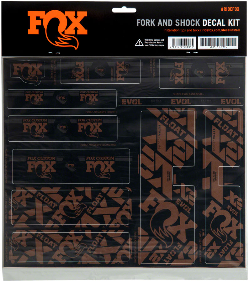 FOX Fork and Shock Decal Kit - Root Beer – Velo Mine